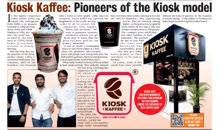 We Kiosk Kaffee are the pioneers of Kiosk Model - Kiosk Kaffee
